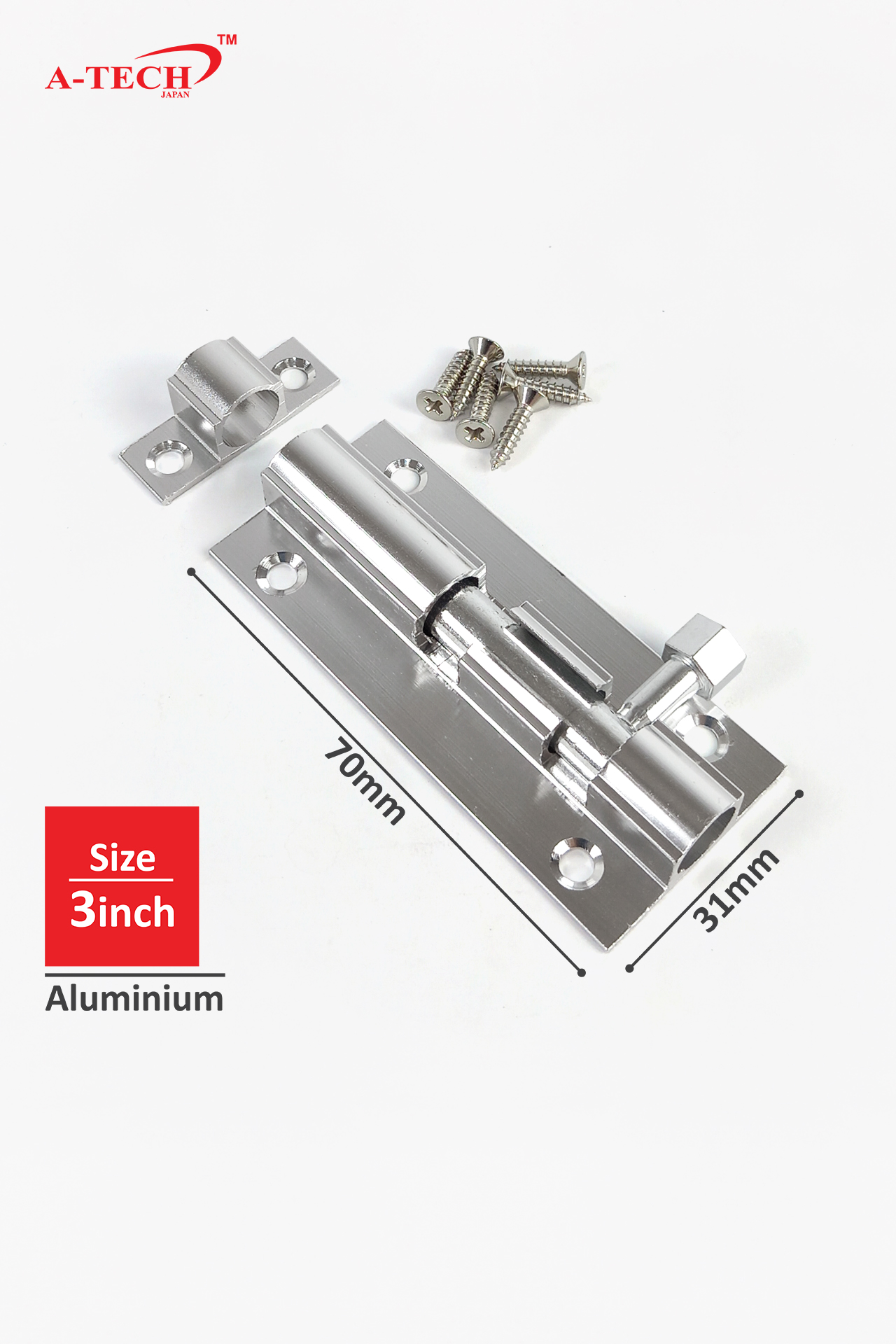 ALUMINIUM BARREL BOLT (3 inch) - A-Tech