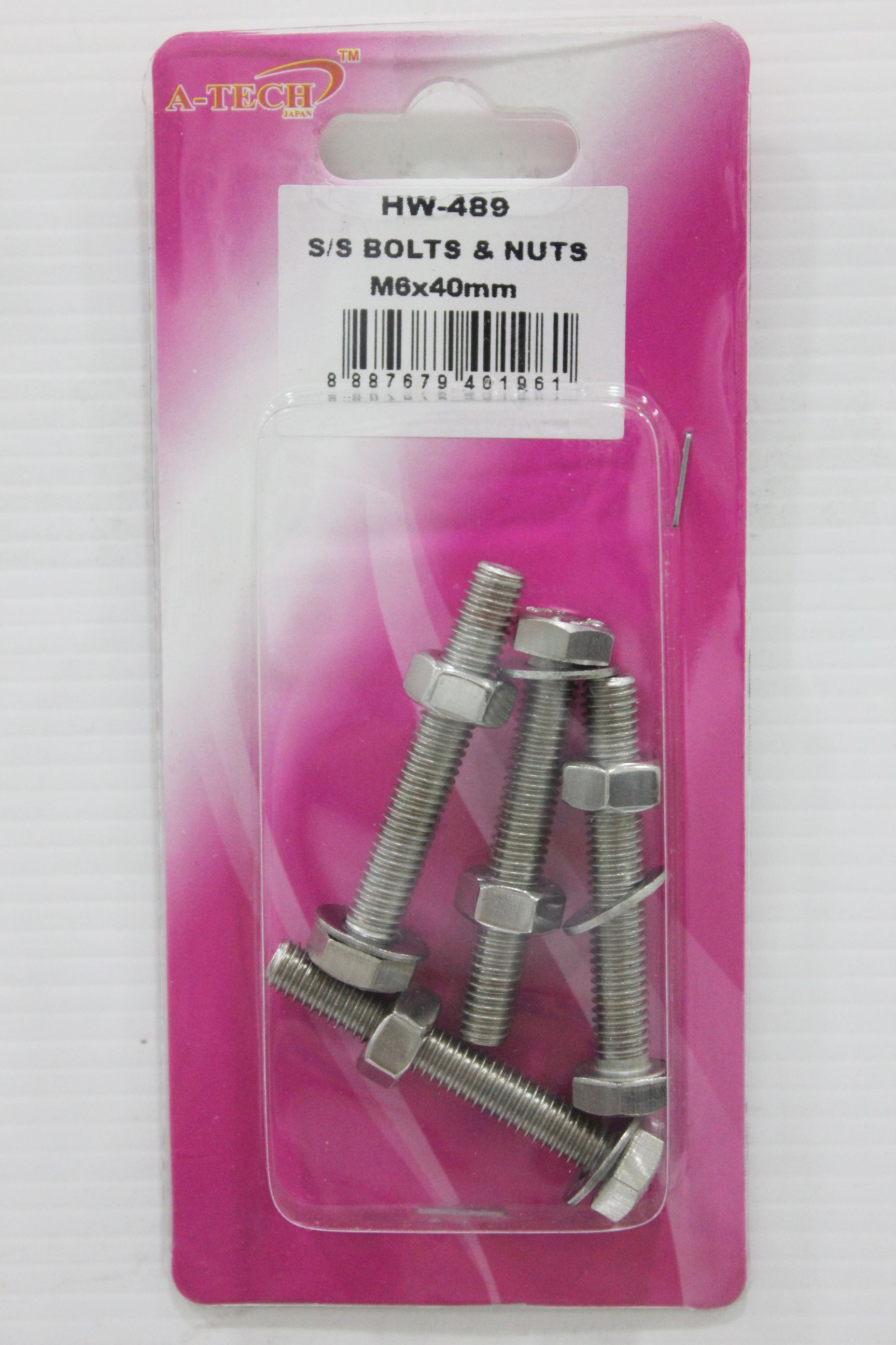 S/STEEL BOLTS & NUTS (M6 x 40mm) - A-Tech
