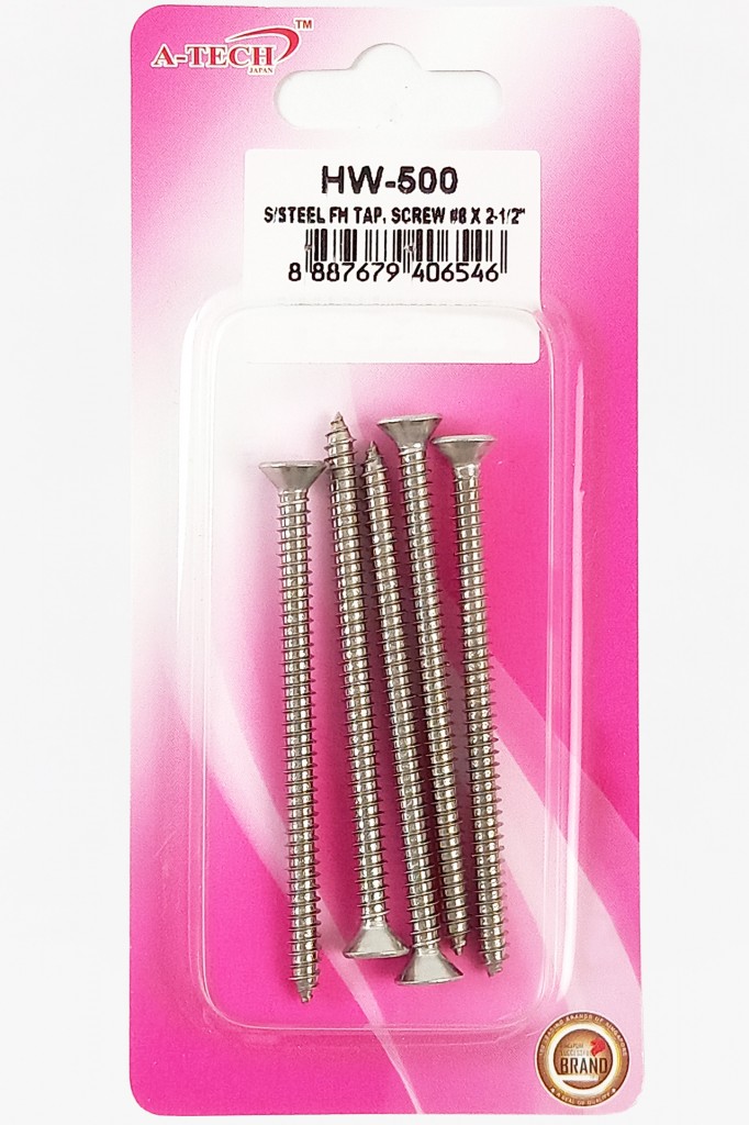 S/STEEL FH TAP. SCREW (#8 X 2-1/2") - A-Tech