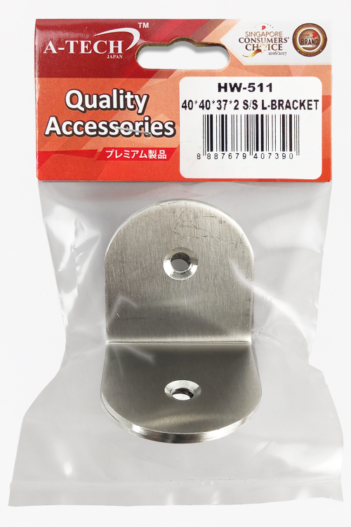 S/S L-BRACKET (40x40x37x2mm) - A-Tech