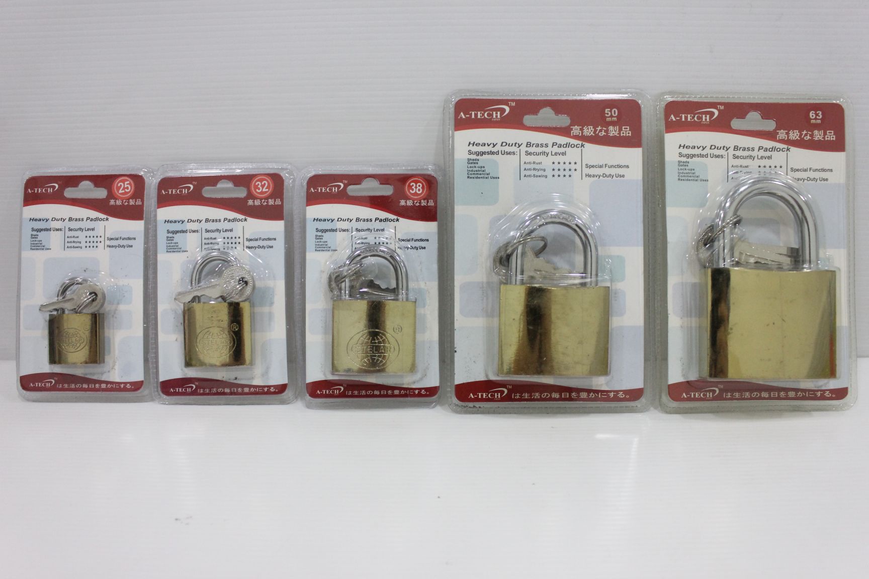 HEAVY DUTY BRASS PADLOCK - 63mm - A-Tech