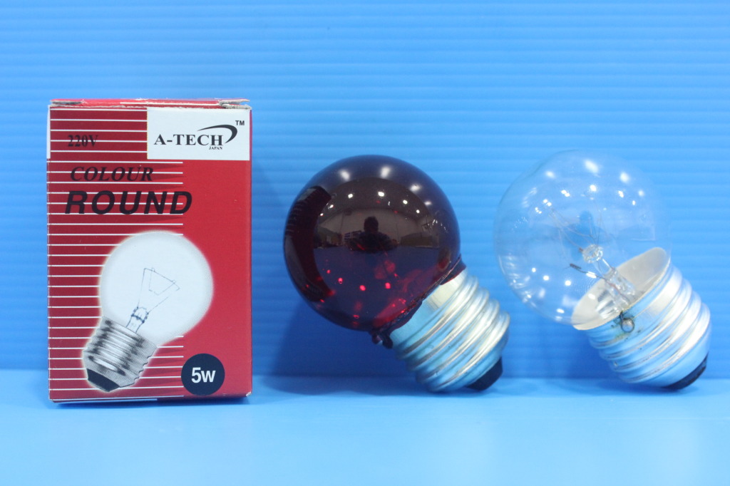 5W ROUND BULB RED - E27 (10PC/PACK) - A-Tech