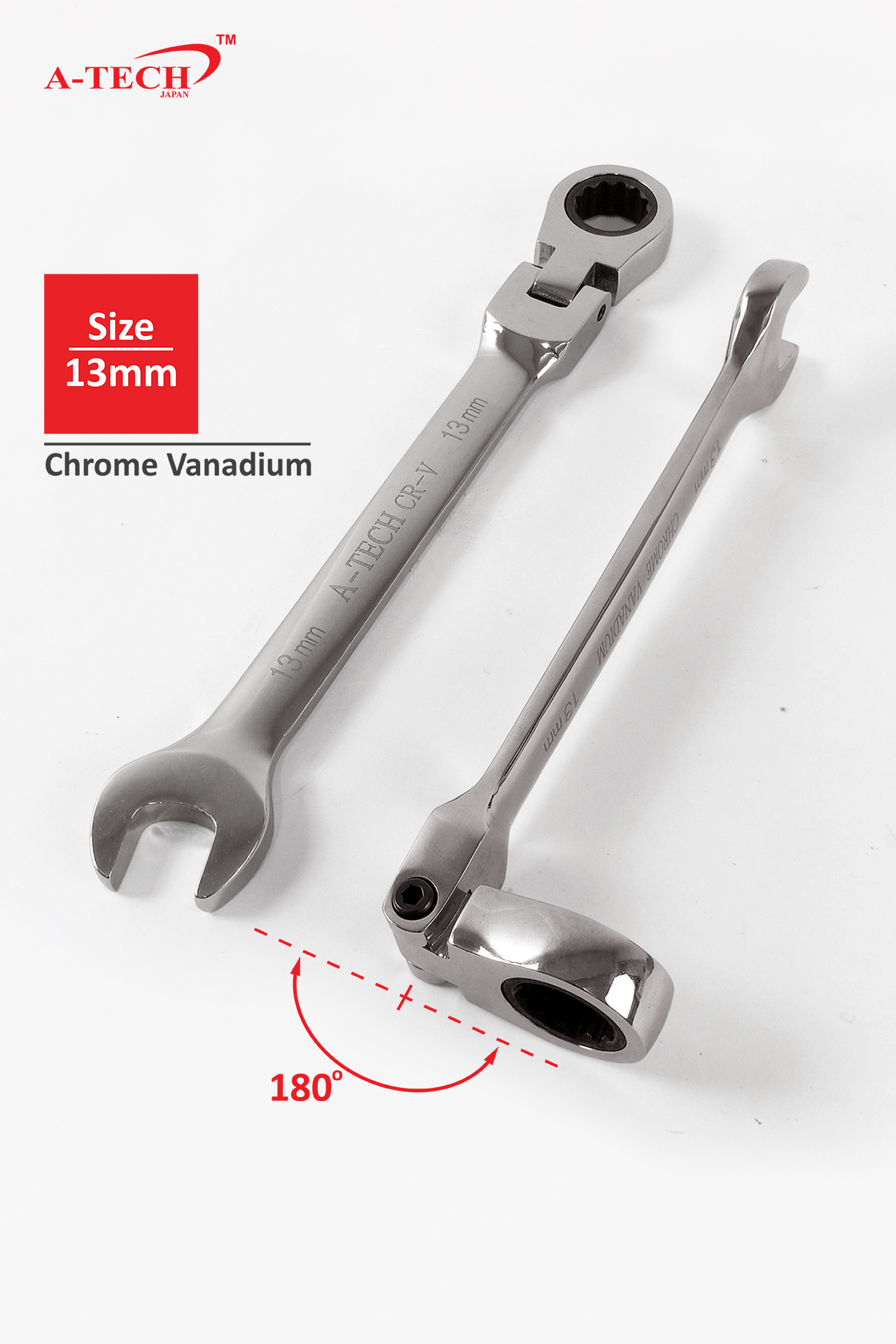 RATCHETING COMBINATION WRENCH - 13MM - A-Tech