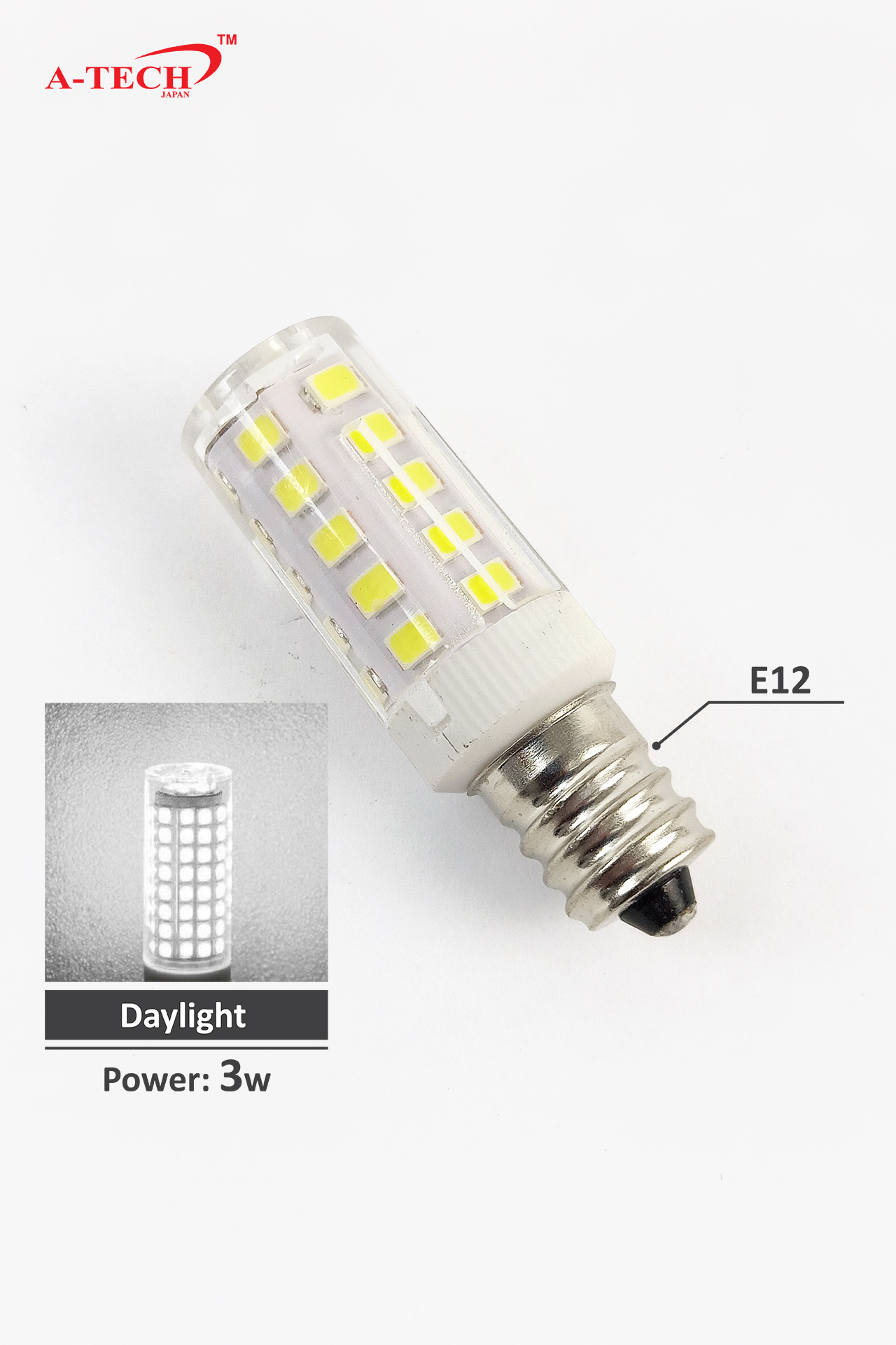 E12 LED BULB - 3 WATT (DAYLIGHT) - A-Tech