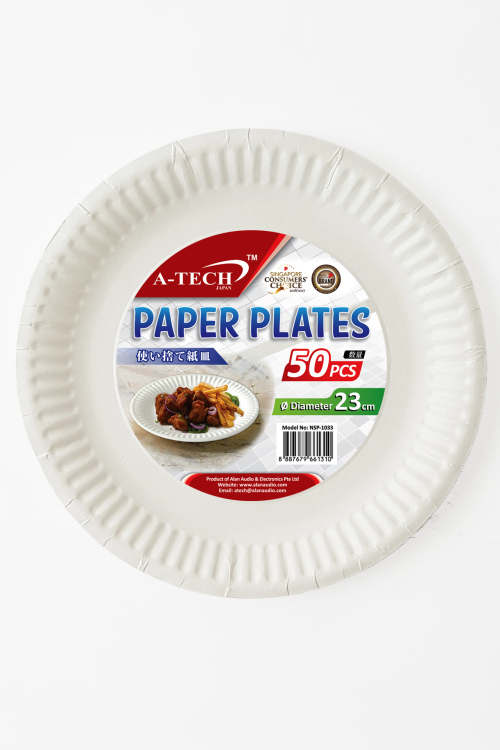 DISPOSABLE PAPER PLATE - 23CM (50PCS)